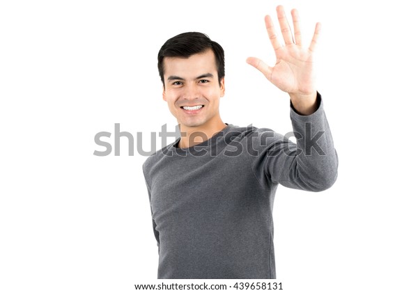 Young Man Making High Five Gesture Stock Photo 439658131 | Shutterstock