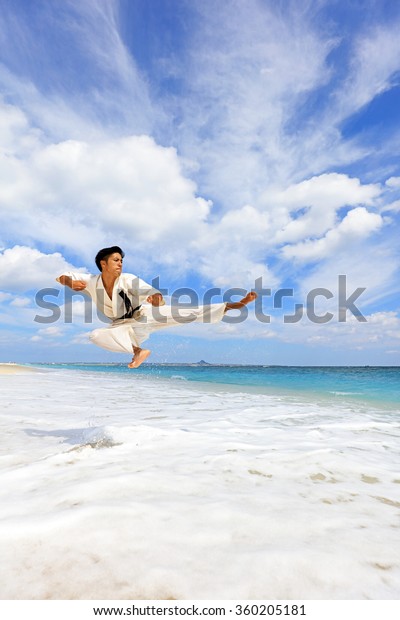 Young Man Practicing Karate Beach Stock Photo 360205181 | Shutterstock