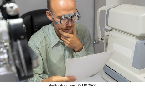 Young Man Reading Text Test Lenses Stock Photo 2211073455 | Shutterstock