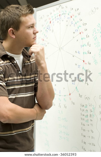 Young Man School Doing Math Equation Stock Photo 36052393 | Shutterstock
