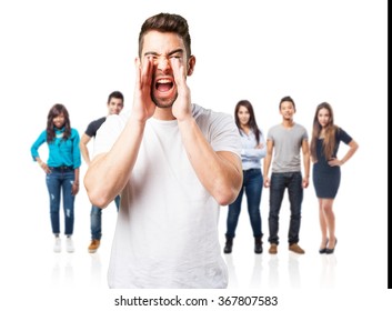Young Man Shouting Stock Photo (Edit Now) 367807583