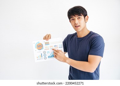 Young Man Showing Chart While Presentation Stock Photo 2200452271 ...