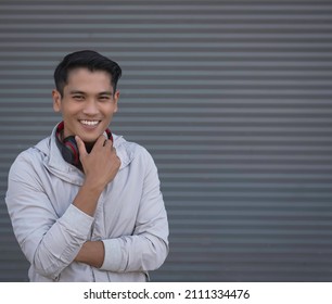 Young Man Standing Left Side Blurred Stock Photo 2111334476 | Shutterstock