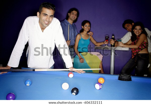 Young Man Standing Pool Table People Stock Photo 606332111 | Shutterstock