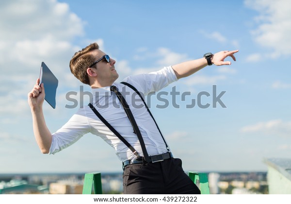 Young Man Throws Tablet Stock Photo 439272322 | Shutterstock