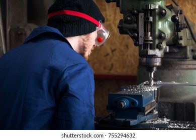 Young Mechanic Apprentice Working On Milling Stock Photo 755294632 ...