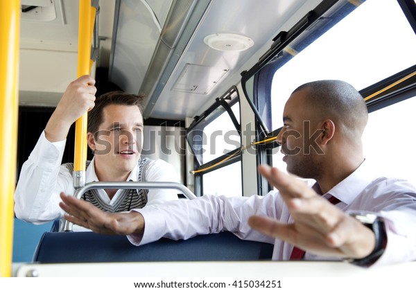 Young Men Taking Bus Work Urban Stock Photo 415034251 | Shutterstock