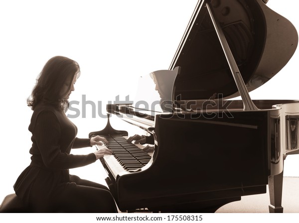 Young Musician Plays Grand Piano Square Stock Photo (Edit Now) 175508315 Young Musician Plays Grand Piano Square Stock Photo (Edit Now) 175508315