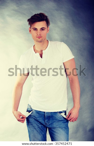 Young Poor Man Empty Pockets Stock Photo 357452471 | Shutterstock