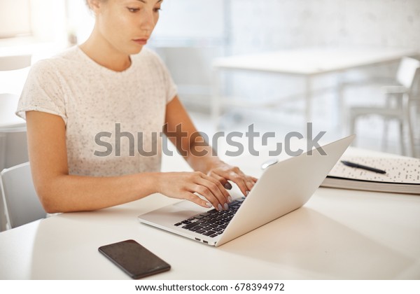 Young Screenwriter Using Laptop Computer Create Stock Photo 678394972 ...