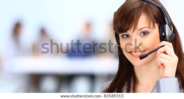 Young Smiling Operator Isolated Over White Stock Photo 83589313 ...