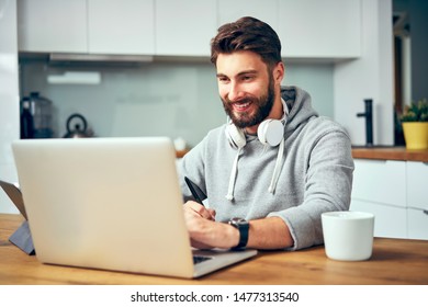 Young Web Developer Designing Website While Stock Photo 1477313540 ...
