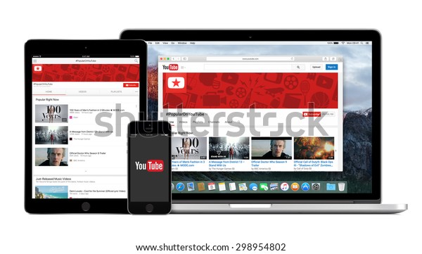 Youtube Multi Devices Set Comprising Apple Stock Photo (Edit Now) 298954802