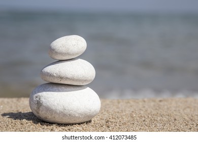 Zen Stones Side View Stack Three Stock Photo 412073485 | Shutterstock