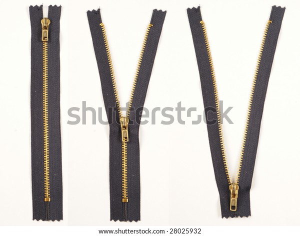 Zipper Closed Half Open Open Stock Photo (Edit Now) 28025932