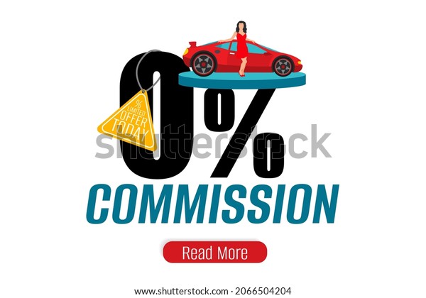 0 Commission Web Banner Promo Poster Stock Vector (Royalty Free ...