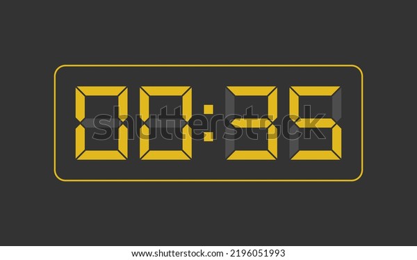 0035 Digital Clock Number Vector Illustration Stock Vector (Royalty ...