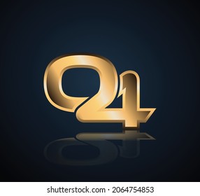 04 Gold 3d Number Logo Dark Stock Vector (Royalty Free) 2064754853 ...
