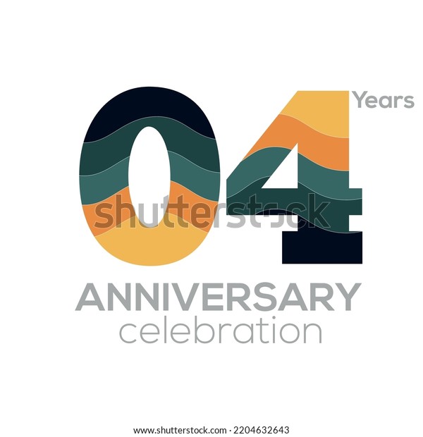 04th Anniversary Logo Design Number 04 Stock Vector (Royalty Free ...