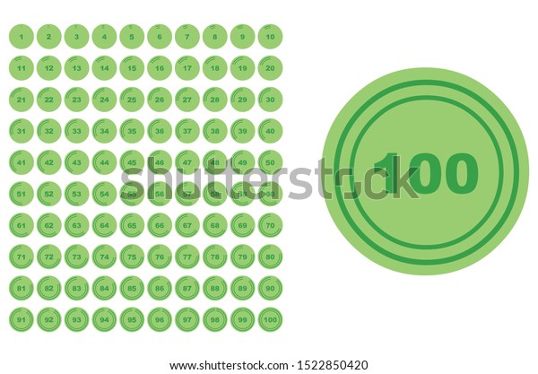 1 100 Number Circle Diagram Pie Stock Vector (Royalty Free) 1522850420 ...