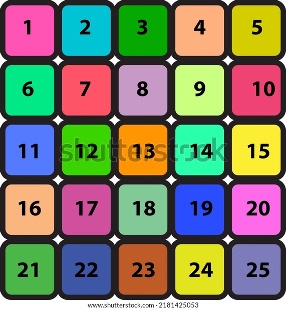 1 25 Number Chart Educational Board: เวกเตอร์สต็อก (ปลอดค่าลิขสิทธิ์ ...