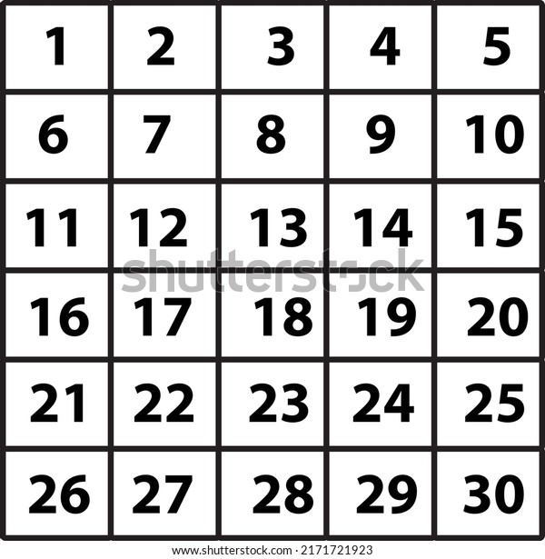 Gráfico de números de 1 a: vector de stock (libre de regalías ...
