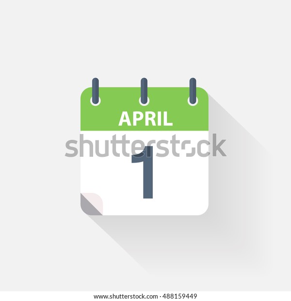 1 April Calendar Icon On Grey Stock Vector (Royalty Free) 488159449 ...
