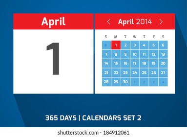 1 April Vector Day Calendar Flat Stock Vector (Royalty Free) 184912061 ...