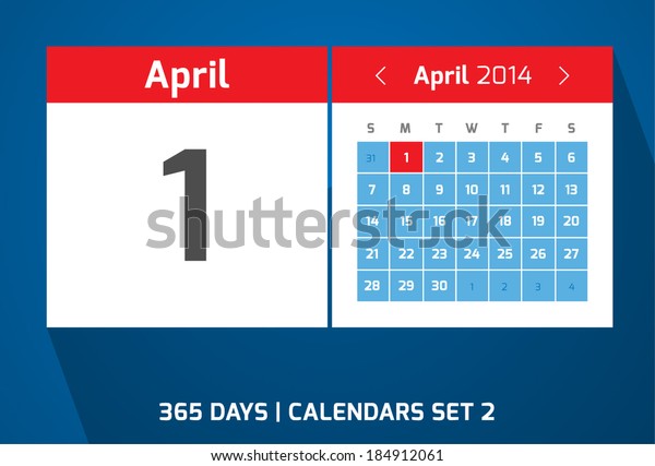 1 April Vector Day Calendar Flat Stock Vector (Royalty Free) 184912061 ...