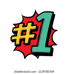 1 Cartoon Vector Illustration Number One Stock Vector (Royalty Free ...