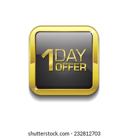 1 Day Offer Gold Vector Icon Stock Vector (Royalty Free) 232812703