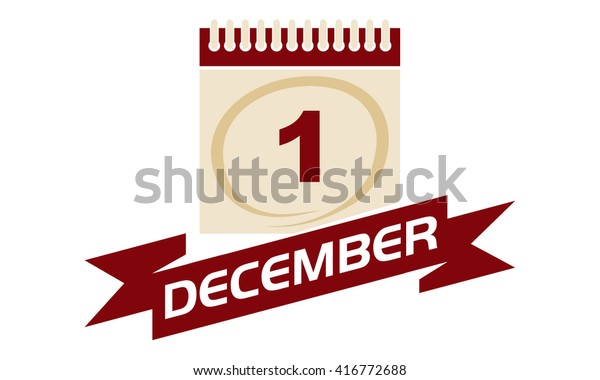 1 December Calendar Ribbon Stock Vector (Royalty Free) 416772688