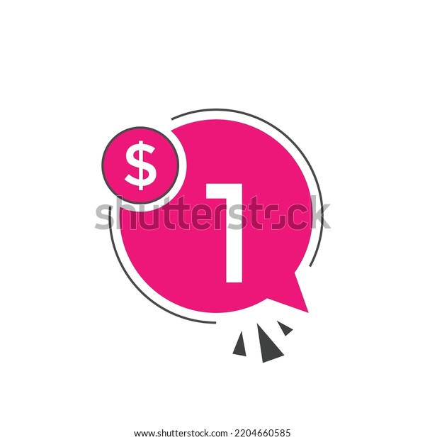 1 Dollar Price Tag 1 Dollar Stock Vector (Royalty Free) 2204660585 ...