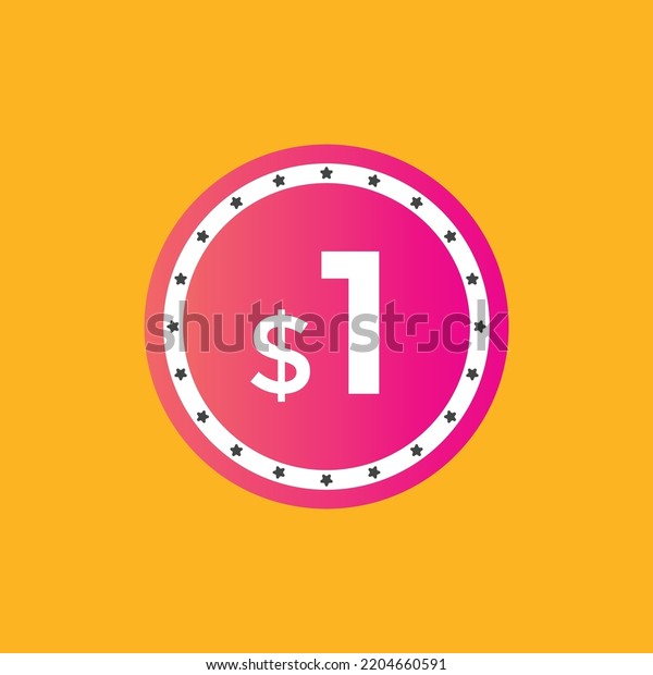 1 Dollar Price Tag 1 Dollar Stock Vector (Royalty Free) 2204660591 ...