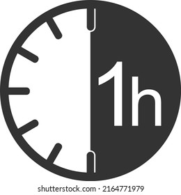 1 Hour Timer Icon Stopwatch Icon Stock Vector (Royalty Free) 2164771979 ...