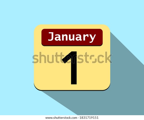 1 January Vector Art Icon Calendar Stock Vector (Royalty Free ...