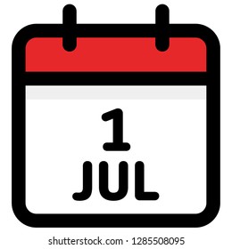 1 July Calendar Icon Vector Illustration Stock Vector (Royalty Free ...