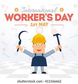 1 May Workers Day Poster Stock Vector (Royalty Free) 411566662 ...