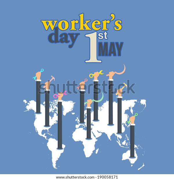 1 May Workers Day Poster Flyer Stock Vector (Royalty Free) 190058171 ...