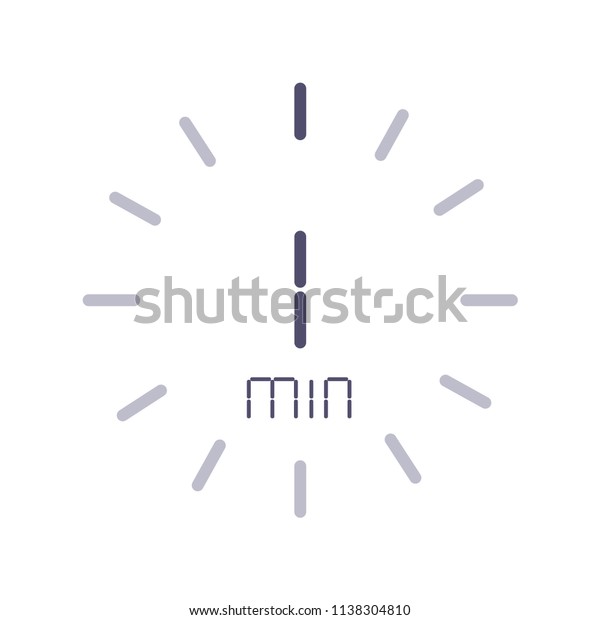 1 Minutes Stopwatch Vector Icon Digital Stock Vector (Royalty Free ...