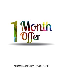 1 Month Offer Colorful Vector Icon Stock Vector (Royalty Free ...