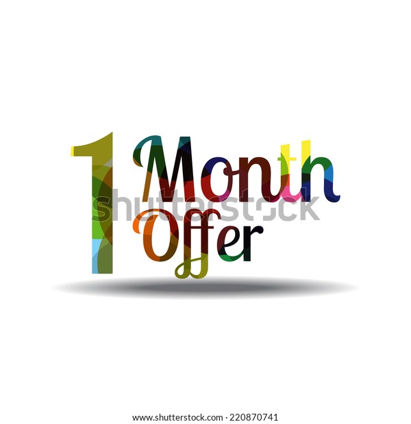 1 Month Offer Colorful Vector Icon Stock Vector (Royalty Free ...