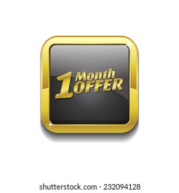 1 Month Offer Gold Vector Icon Stock Vector (Royalty Free) 232094128 ...