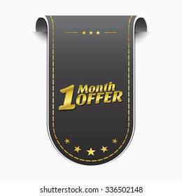 1 Month Offer Golden Vector Icon Stock Vector (Royalty Free) 336502148 ...