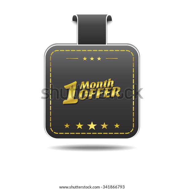1 Month Offer Golden Vector Icon Stock Vector (Royalty Free) 341866793 ...