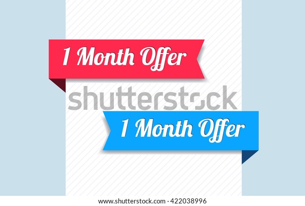1 Month Offer Ribbons Stock Vector (Royalty Free) 422038996 | Shutterstock
