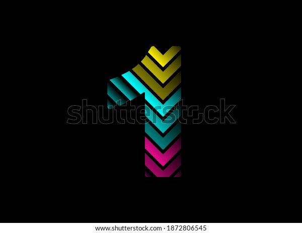 1 Number Font Logo Cmyk Color Stock Vector (Royalty Free) 1872806545 ...