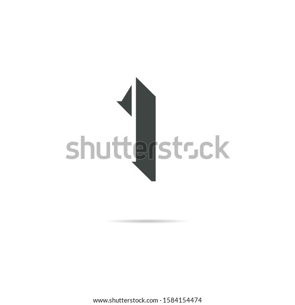 1 Number Logo Shadow Digit Design Stock Vector (Royalty Free ...