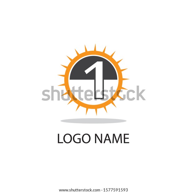 1 Number Logo Symbol Design Illustration Stock Vector (Royalty Free ...