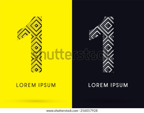 1 Number Luxury Font Designed Using Stock Vector (Royalty Free ...